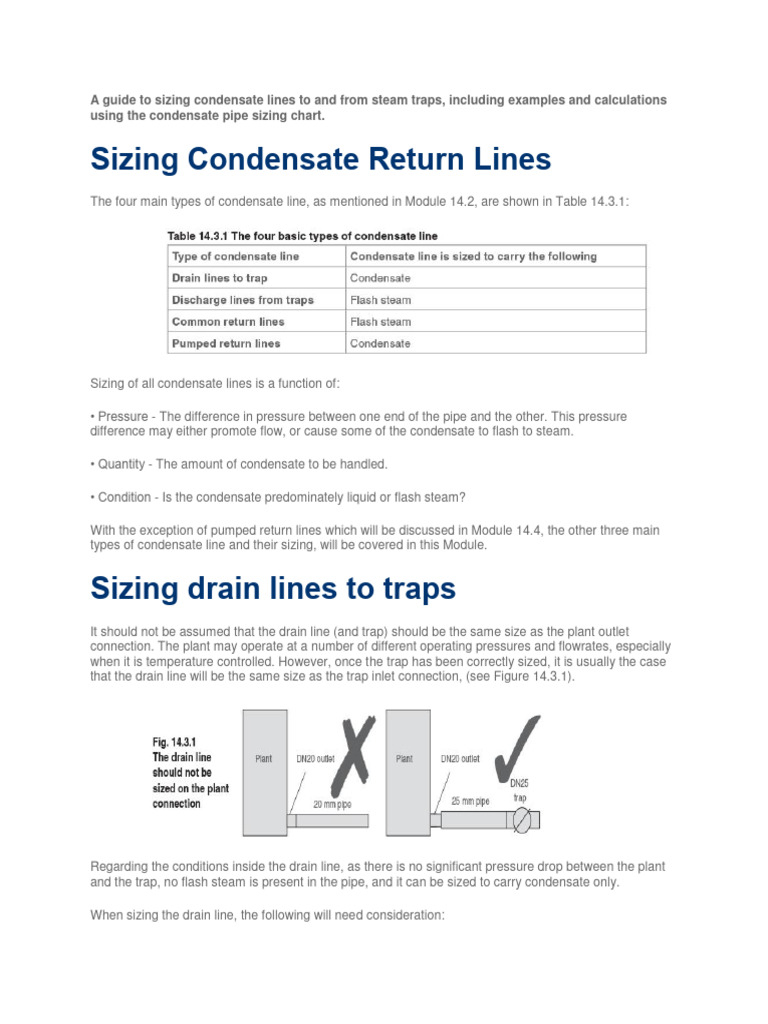 A Guide To Sizing Condensate Lines To and From Steam Traps | PDF ...