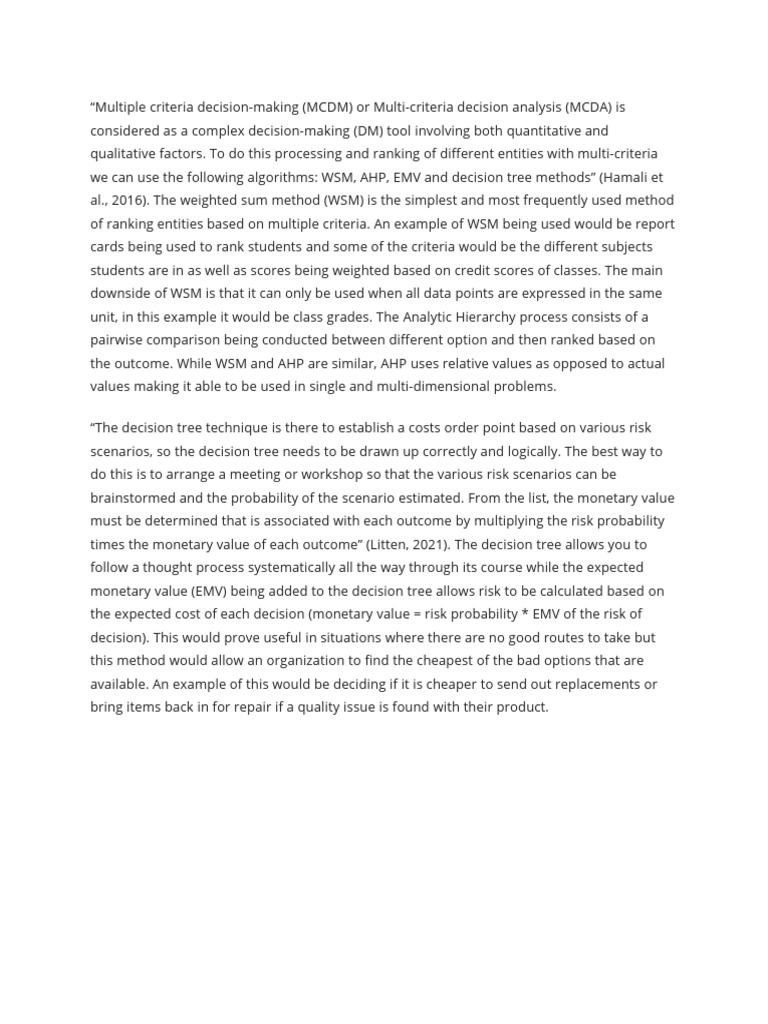 Using Analytic Hierarchy Process and Decision Tree For A Production Decision Making | PDF ...