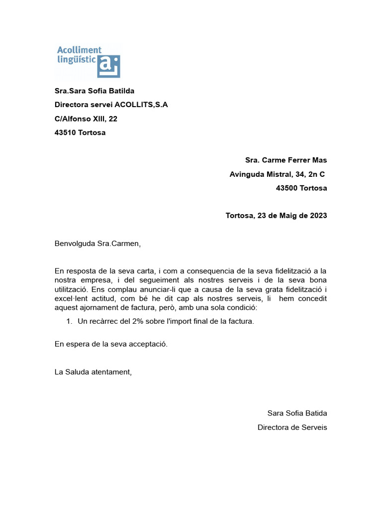 MP01 Uf2 NF3 Carta - 3 Sarasofiabatilda | PDF