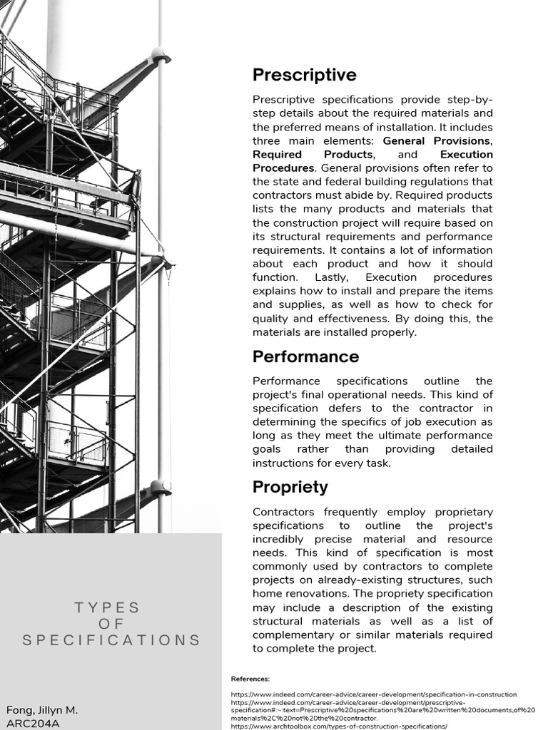 Types of Specifications | PDF