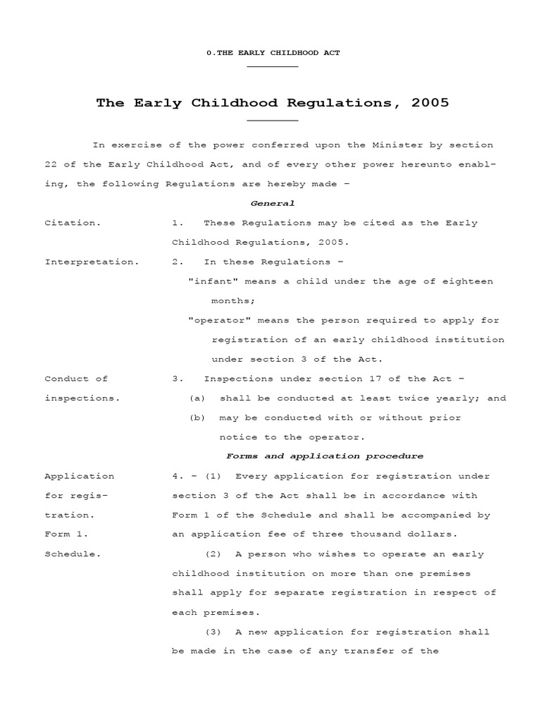 Early Childhood Education Regulations | PDF | First Aid | Academic Degree