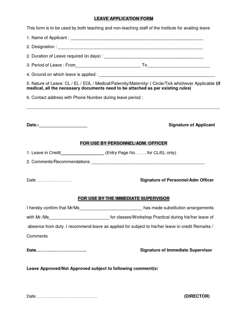 Casual Leave Form | PDF | Business | Finance & Money Management