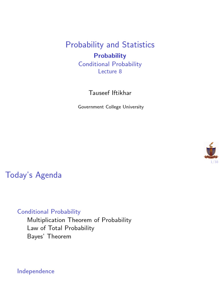 8 Conditional Probability | PDF | Probability | Mathematical Concepts