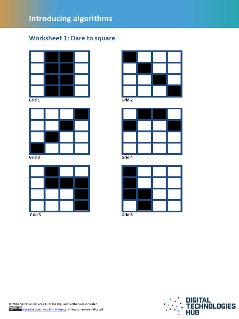 Introducing Algorithms - Worksheet 1 Dare To Square | PDF