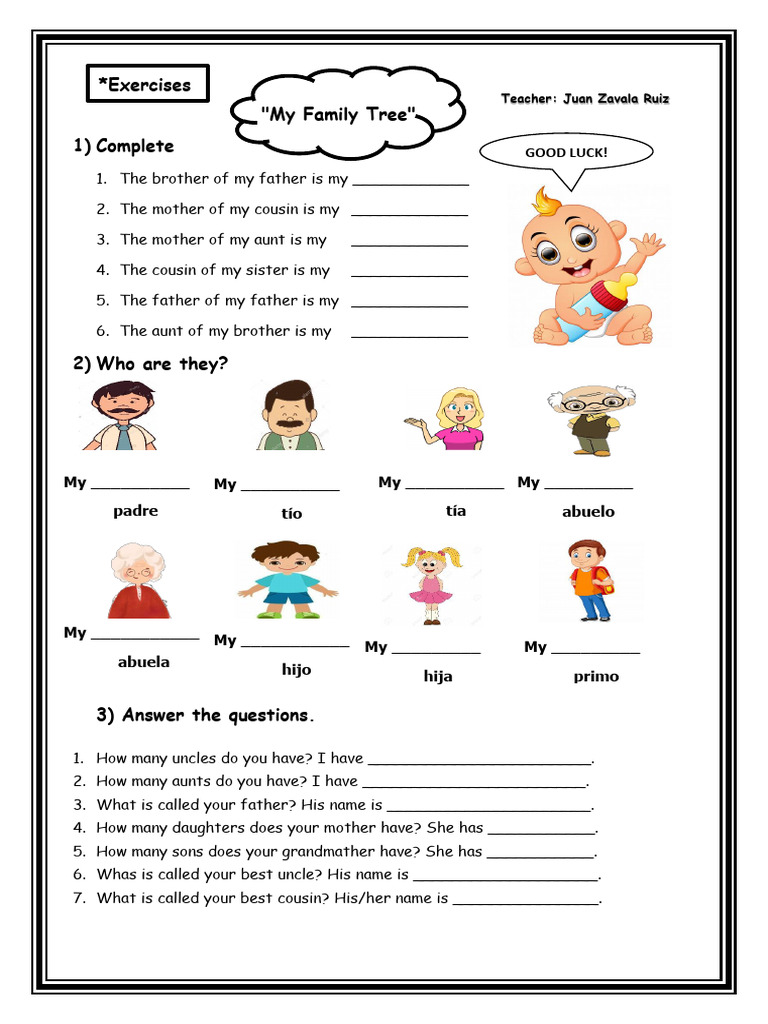 Exercises My Family Tree. | PDF