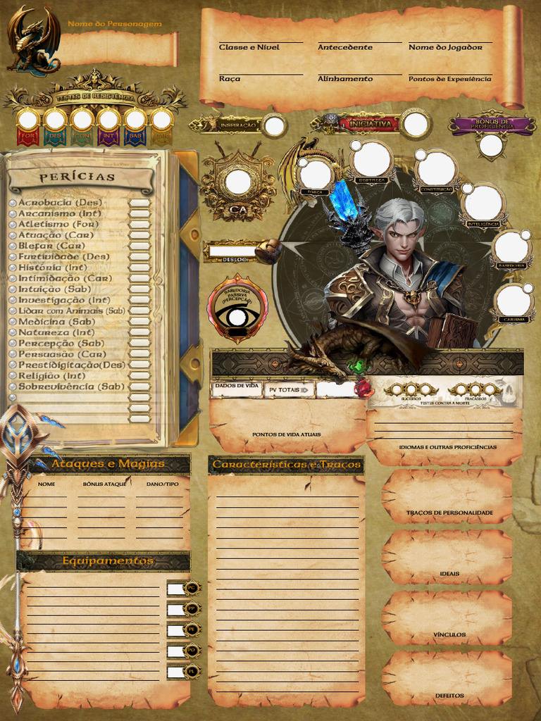 Ficha DND - Preenchida | Download grátis PDF | Elfos