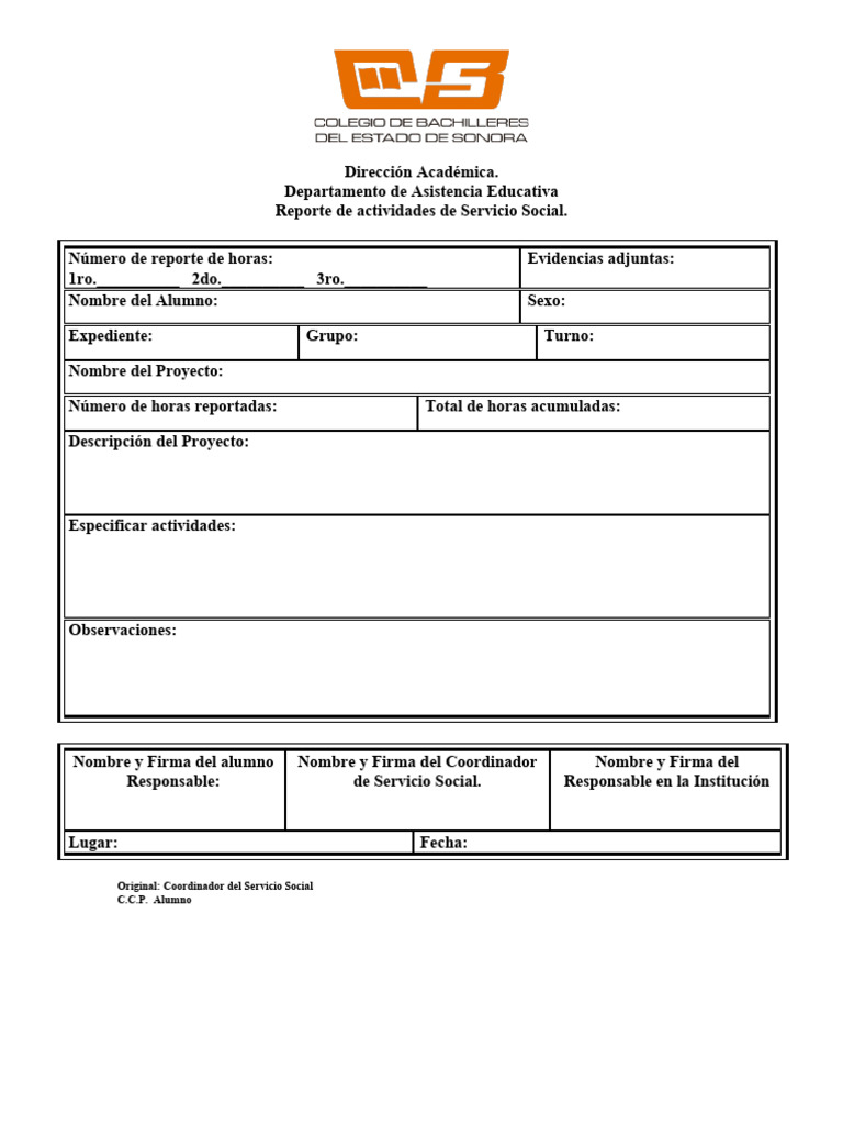 Formato Reporte de Actividades Alumnos | PDF