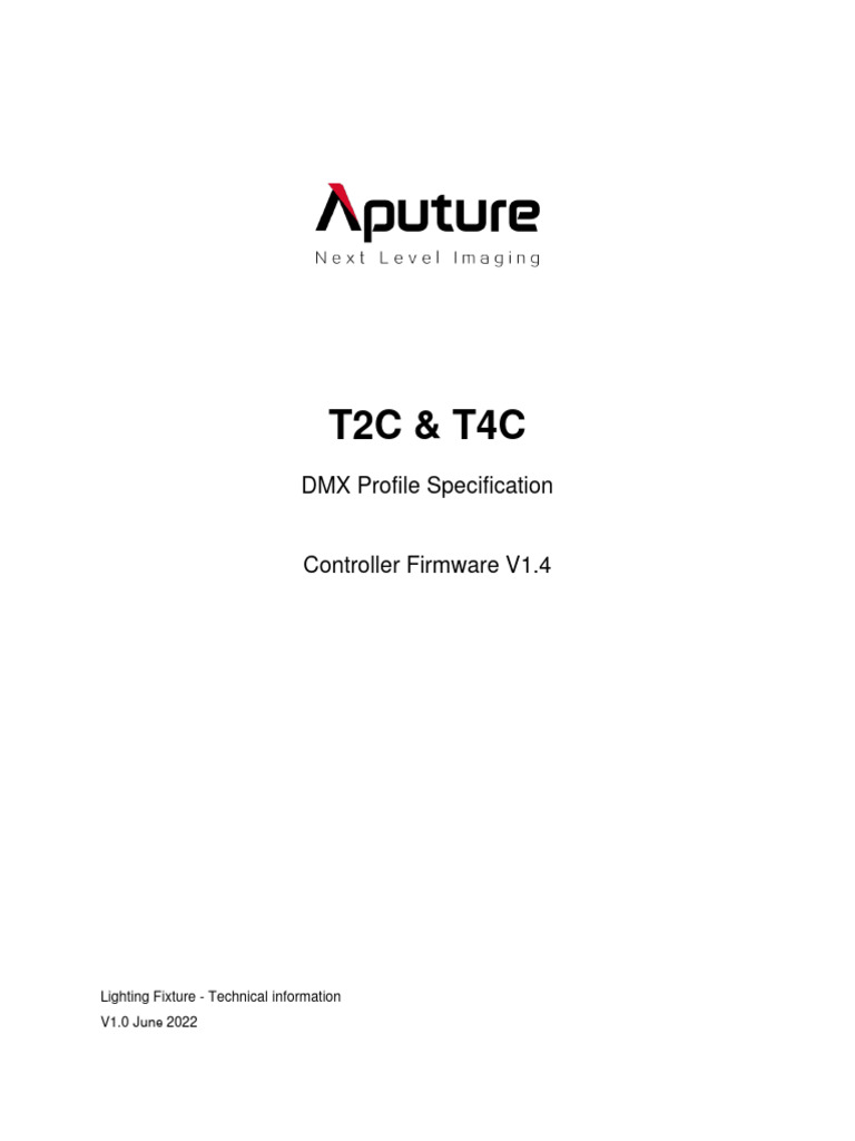T2C T4C DMX Profile Specification V1.0 | PDF | Rgb Color Model | Magenta