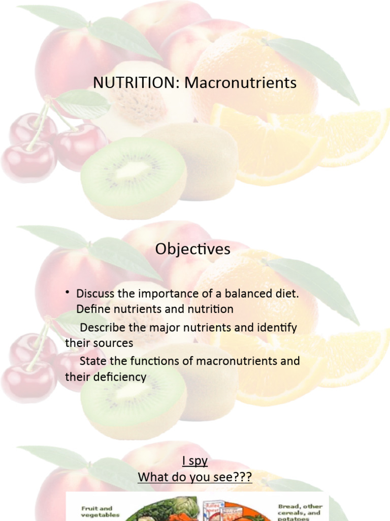 Understanding Macronutrients and Their Functions | PDF | Nutrients ...