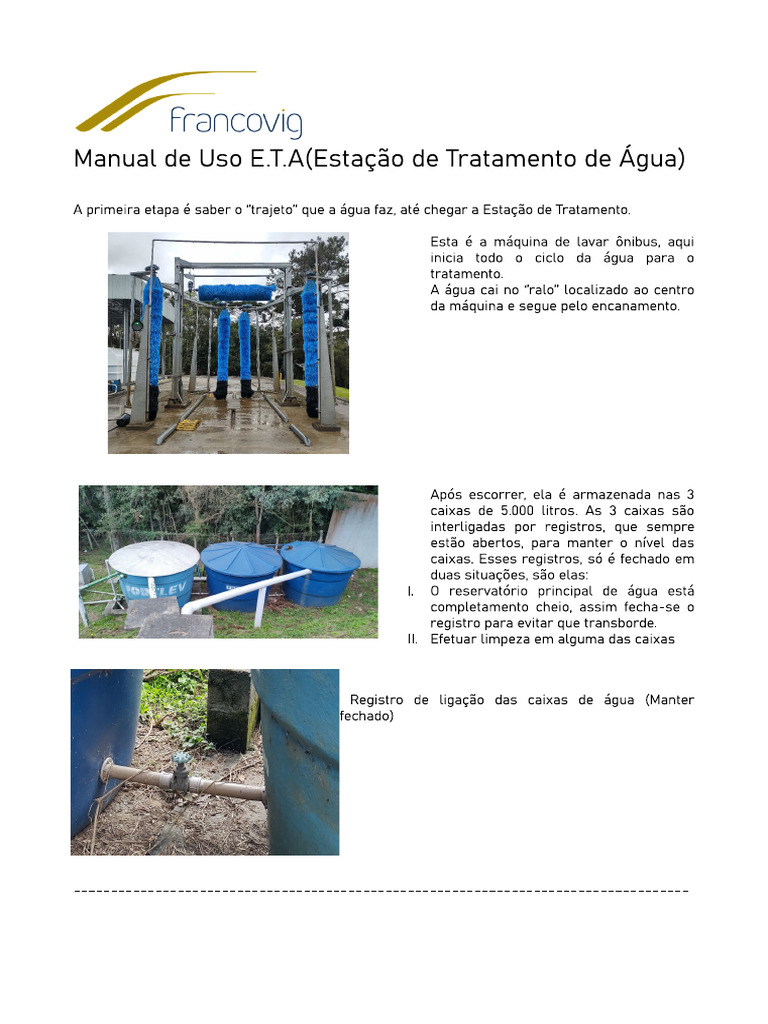 Manual ETA | Download grátis PDF | Reservatório de petróleo | Tratamento de água
