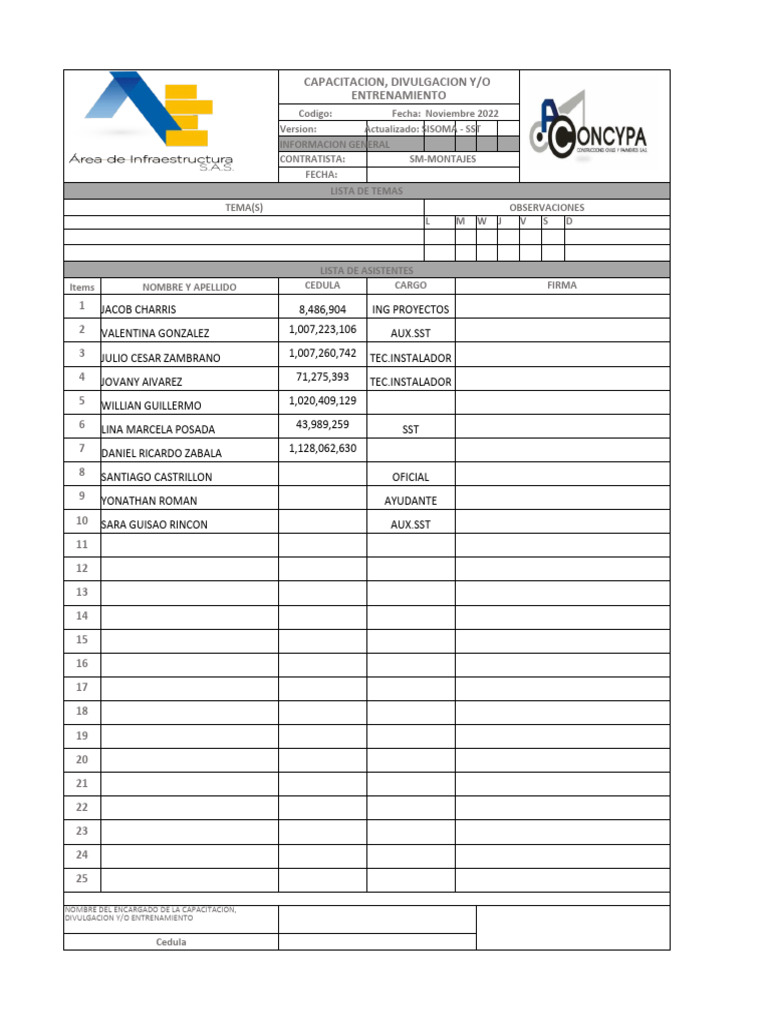 Asistencias Diarias | PDF