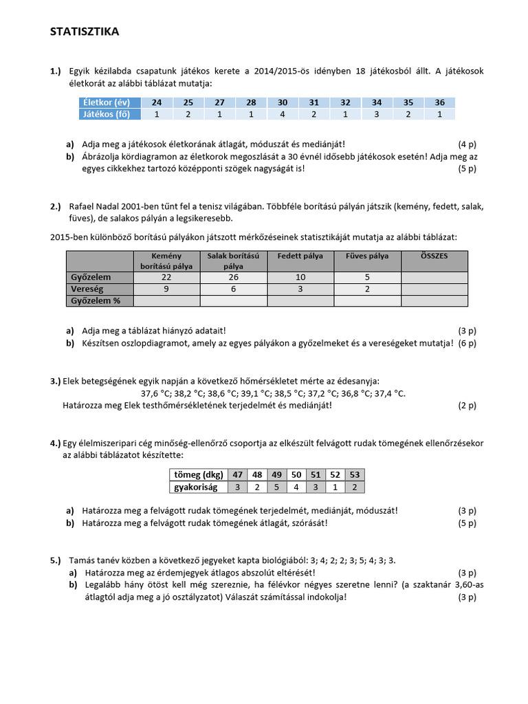 Statisztika | PDF