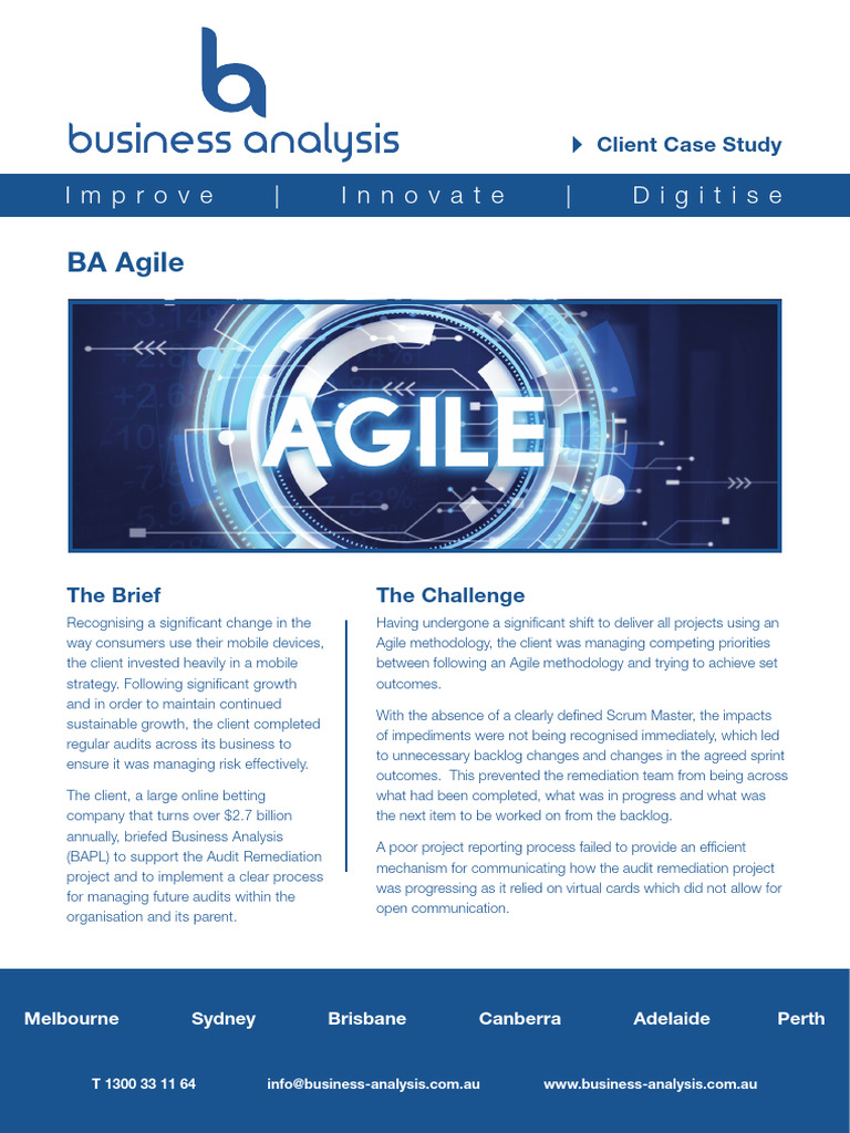 Case Study BA Agile 2 | PDF | Agile Software Development | Business ...