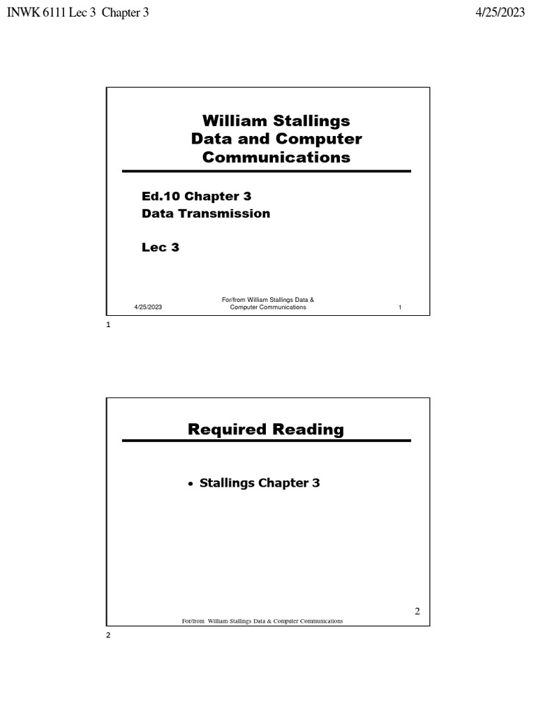 3-Chapter - 3 Data TransmissionUpdated | PDF | Spectral Density ...