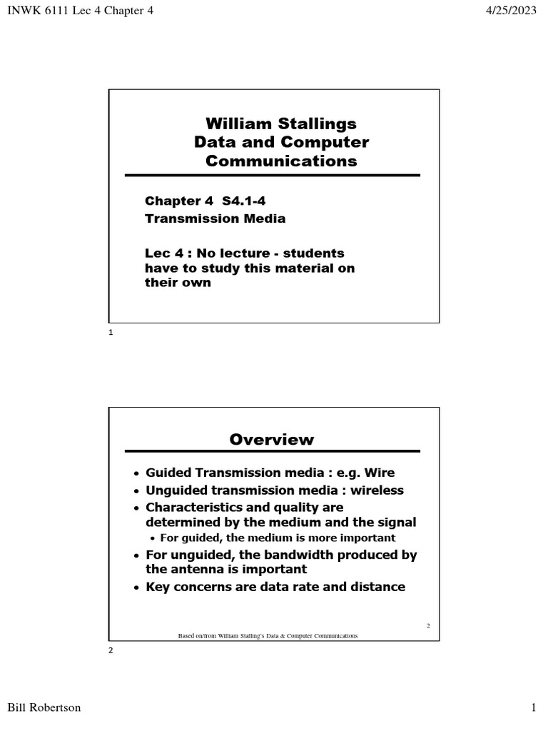 4-Chapter - 4 Transmission Media | PDF | Transmission Medium | Data Transmission