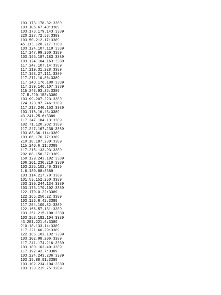 IP Addresses on Port 3389 | PDF