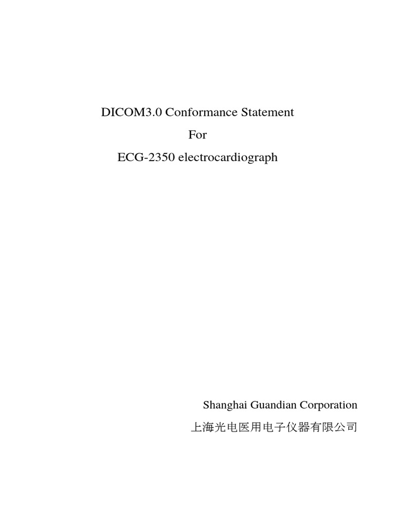 ECG-2350K-DICOM ConformanceStatement-Ver.01-01 | PDF | Internet Protocol Suite | Internet Protocols