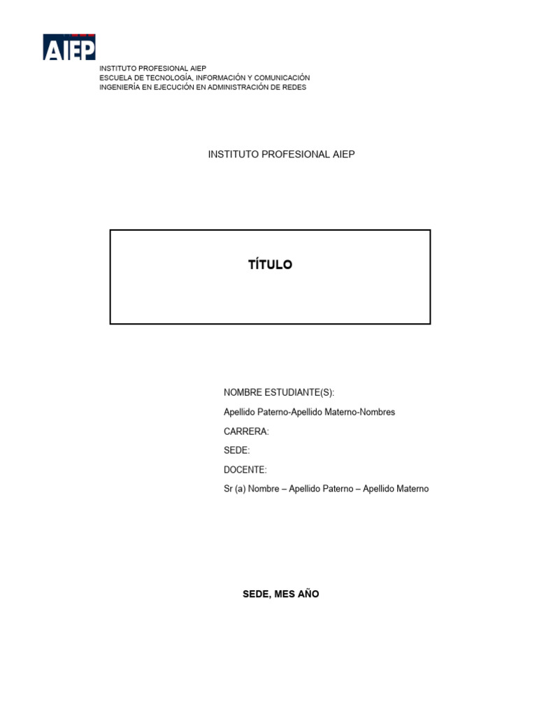 Estructura Proyecto Ing Redes | PDF