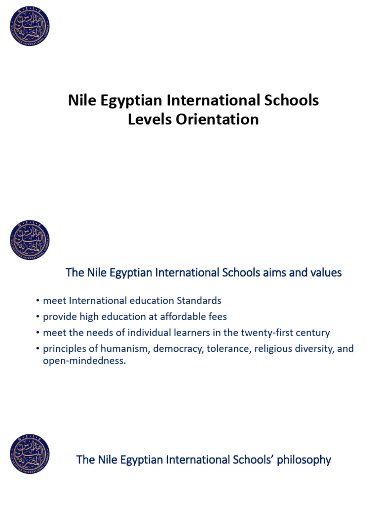 Nile Egyptian International Schools Levels Orientation | PDF ...