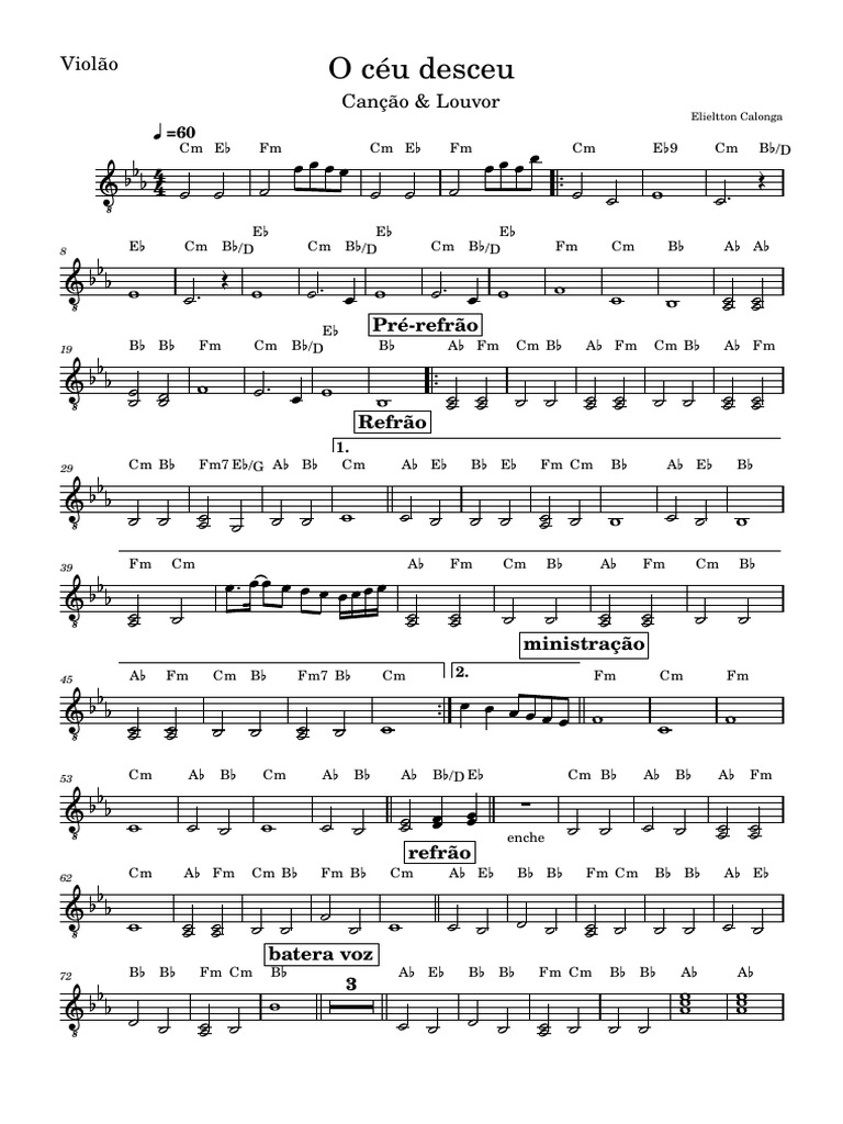O Céu Desceu Violão Pdf