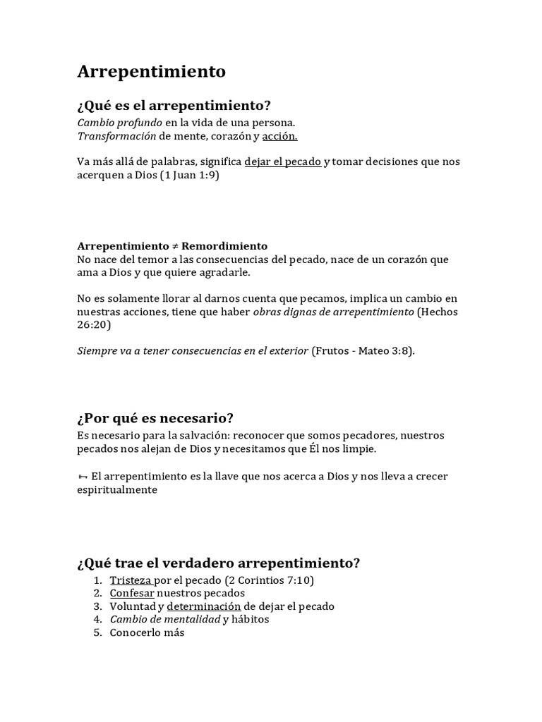 Arrepentimiento | PDF