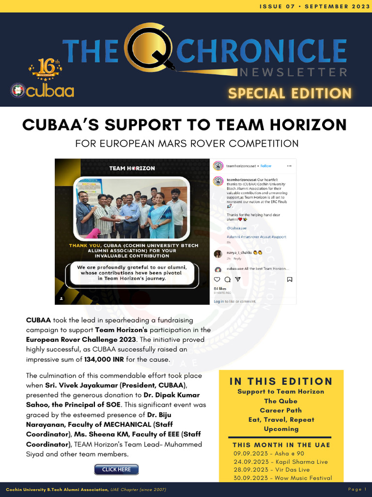 The Q Chronicle Newsletter Issue 07 September | PDF | Camera | Social Media