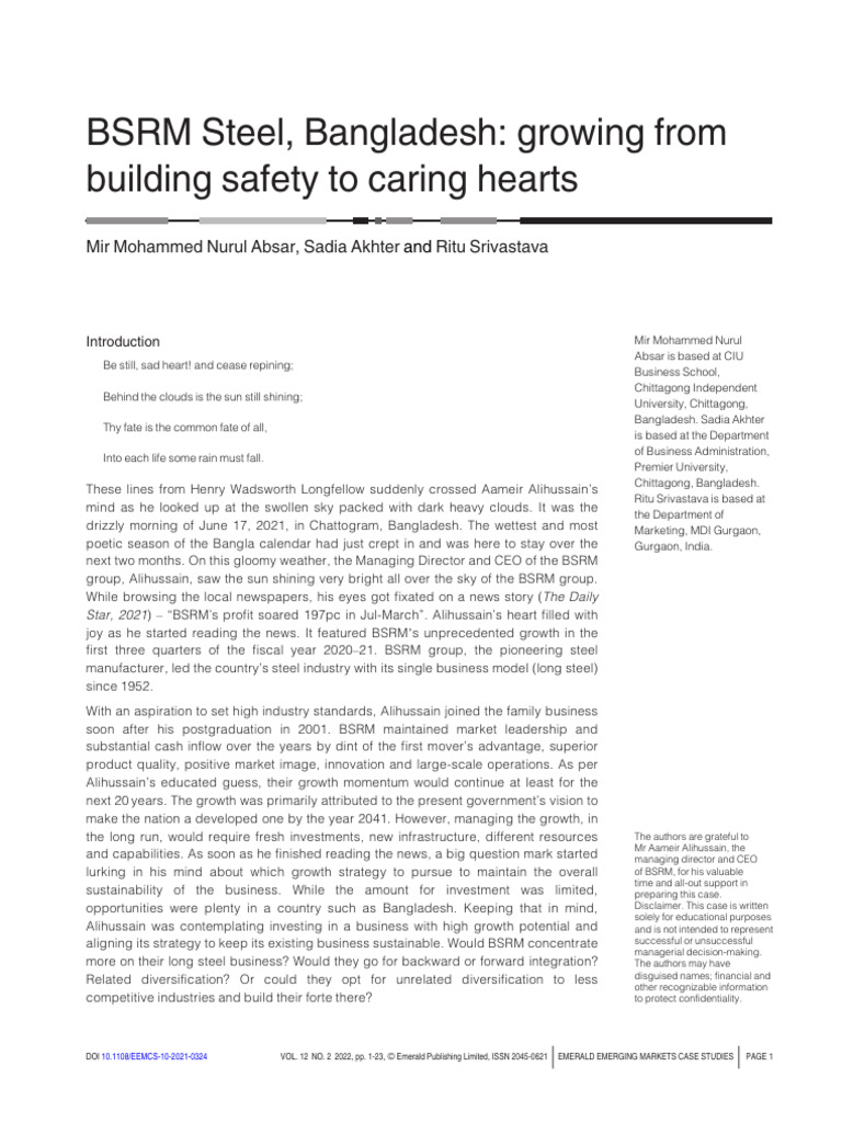 BSRM Case - Eemcs | PDF | Retail | Scrap