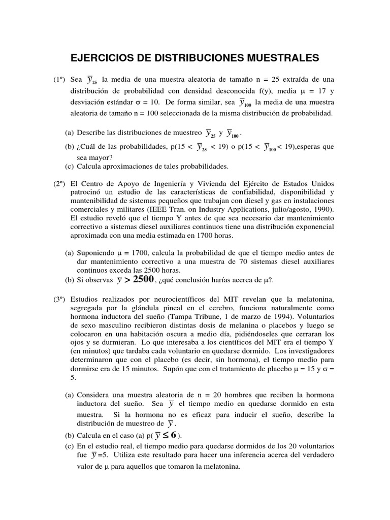 Ejercicios UT5 | PDF | Desviación Estándar | Muestreo (Estadísticas)