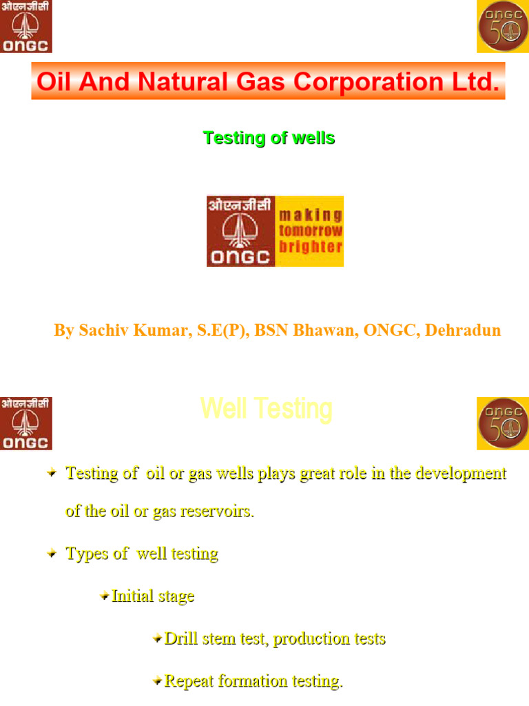 Ongc OA - Testing | PDF | Casing (Borehole) | Petroleum Reservoir