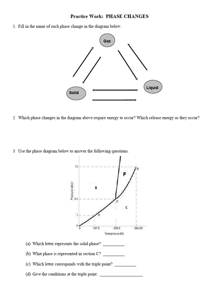 Phase Changes Practice | PDF