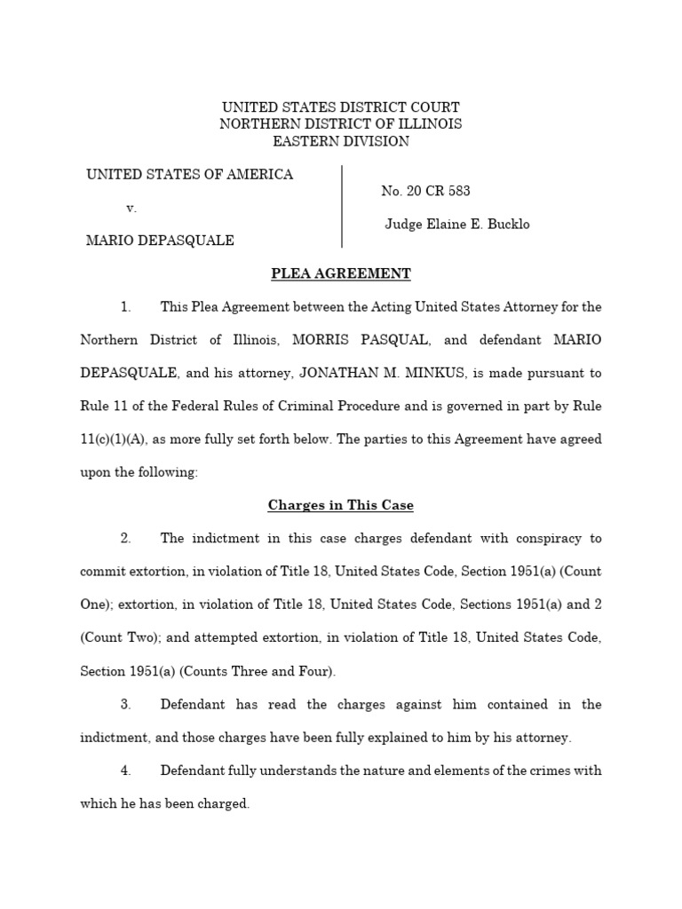 DePasquale Plea Agreement | PDF | United States Federal Sentencing ...