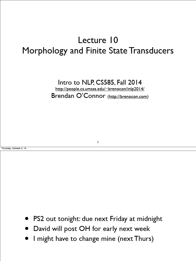 10 FST | PDF | Human Communication | Morphology