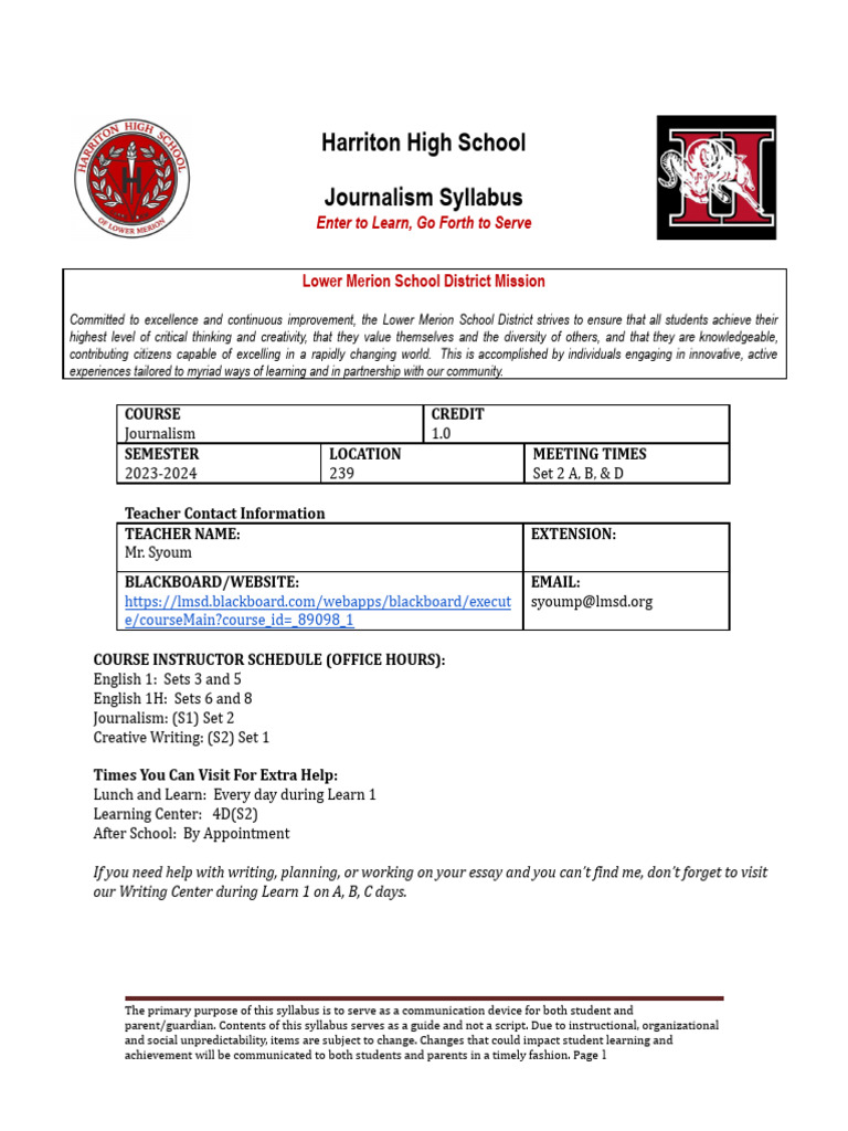 2023 Syoum Journalism Syllabus | PDF | Journalism | News