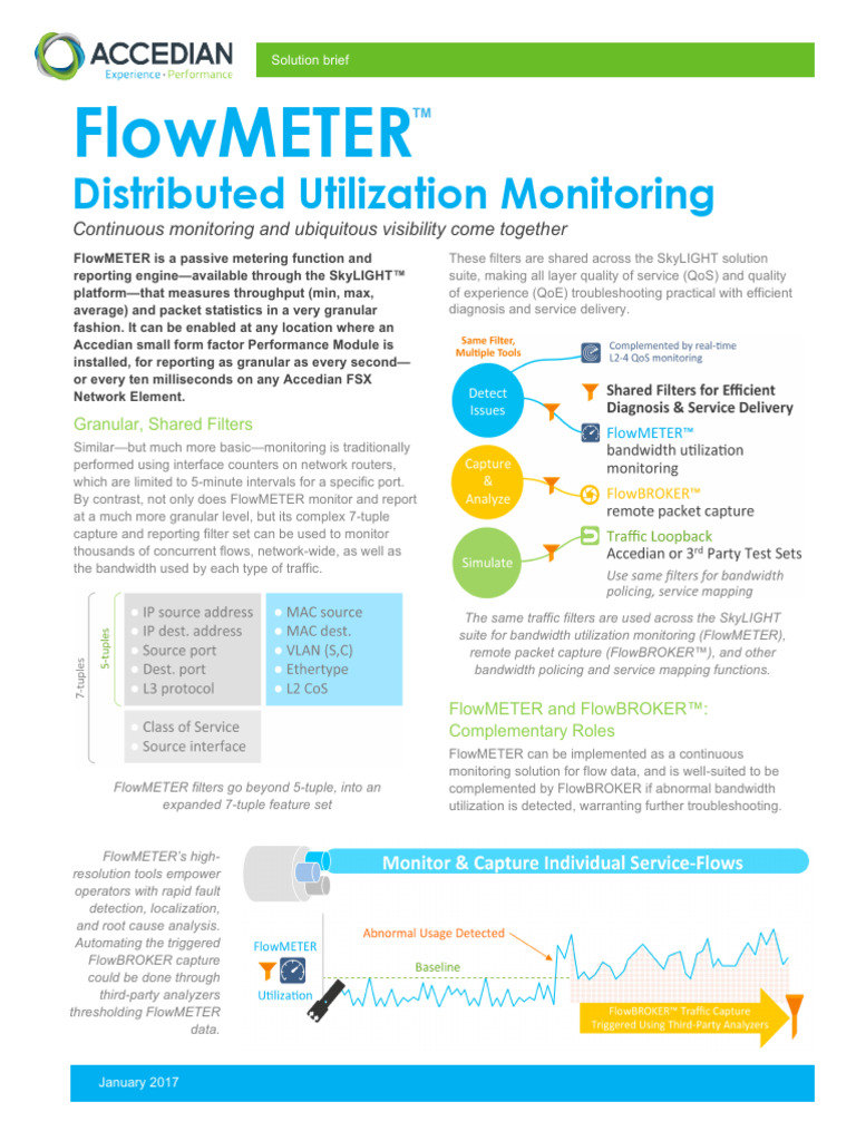 Solution Brief - FlowMETER - 2017-1Q | PDF | Computer Network | Quality Of Service