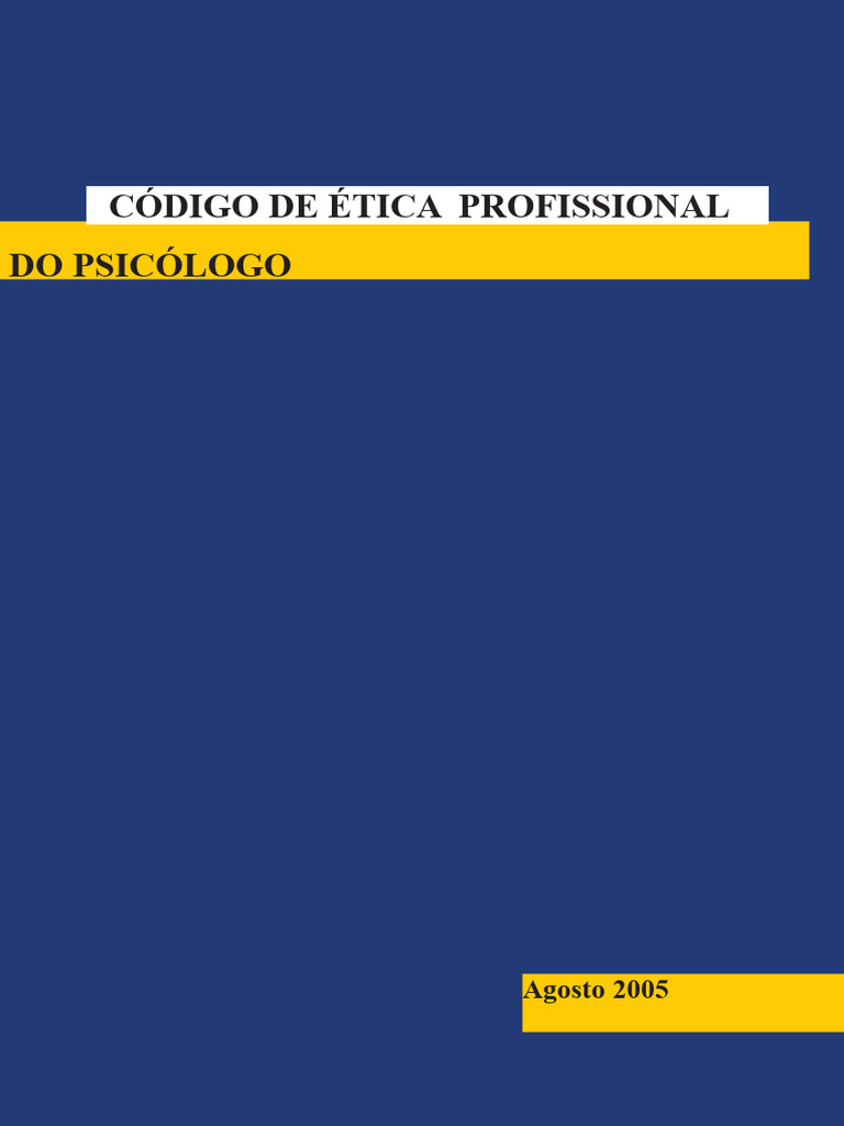 Codigo de Etica Psicologia | PDF | Psicologia | Science
