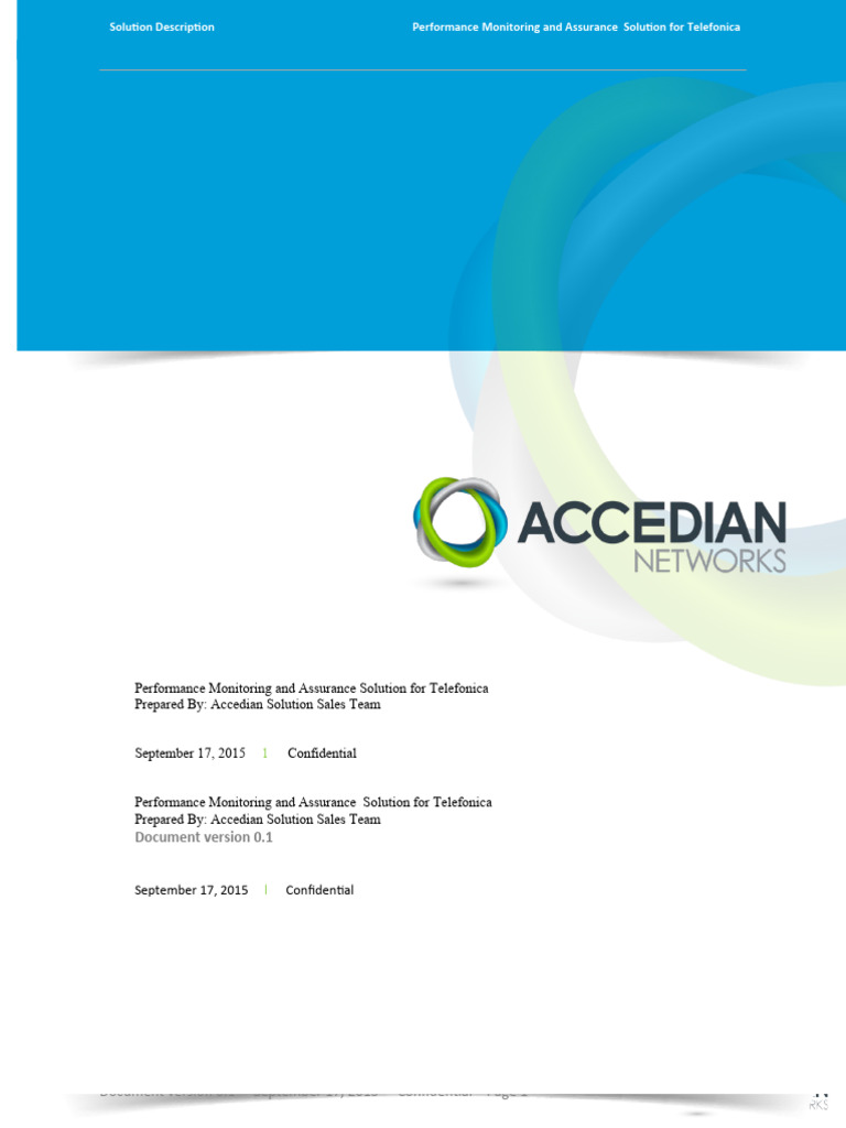 E2E Active Performance Monitoring and Assurance Solution Description ...
