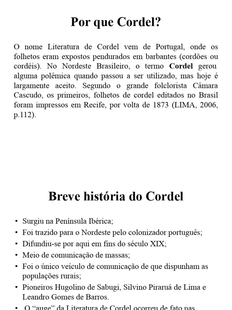 Por Que Cordel | PDF