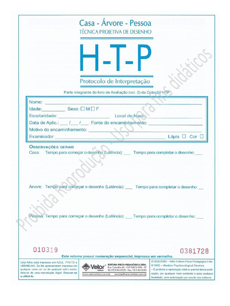 Protocolo de Levantamento Do HTP | PDF