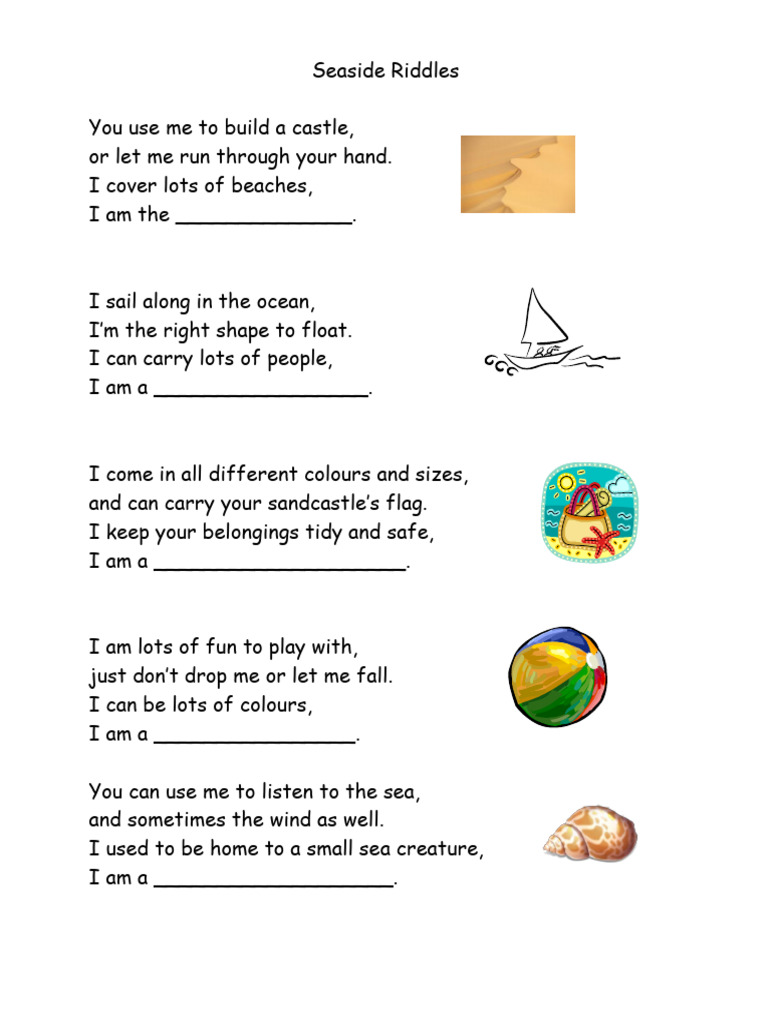 Seaside Riddles | PDF | Coastal Geography