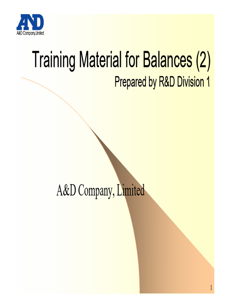 Product Training2 Balances | PDF | Weight | Standard Deviation