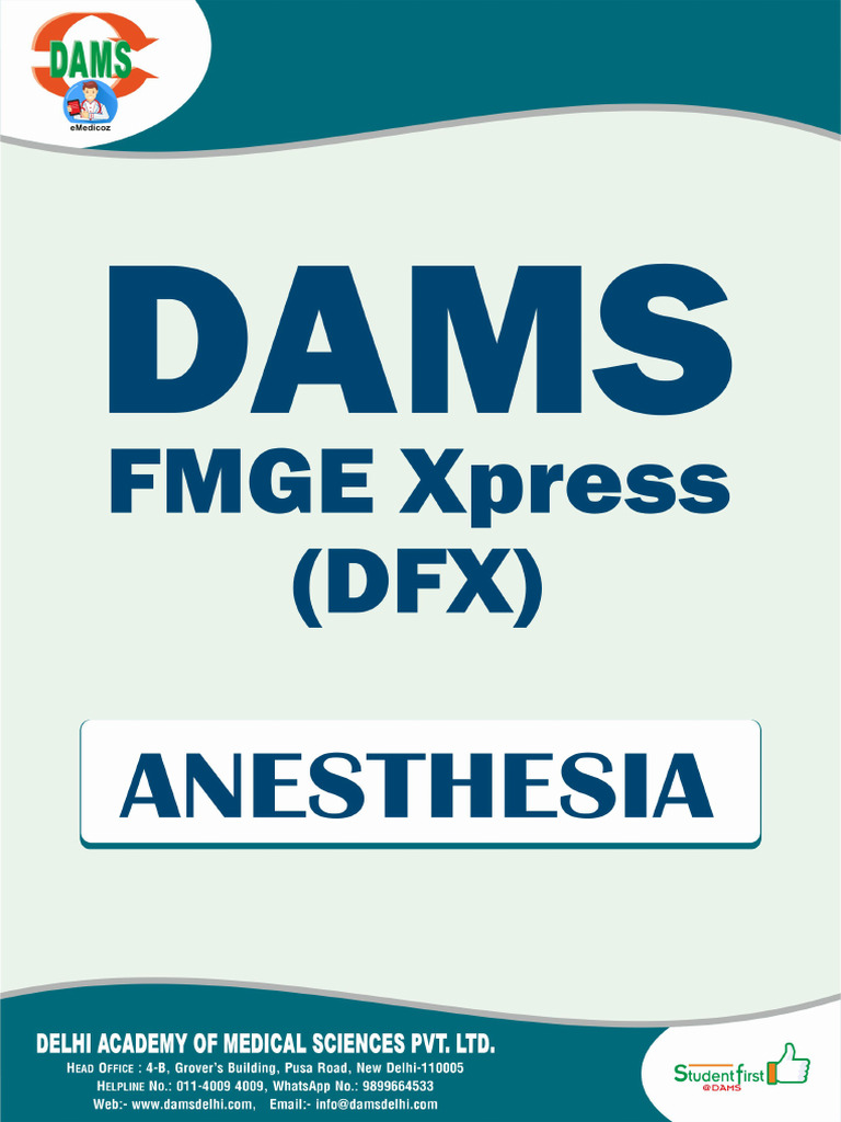 Anaesthesia DFX Workbook | PDF | Anesthesia | Clinical Medicine