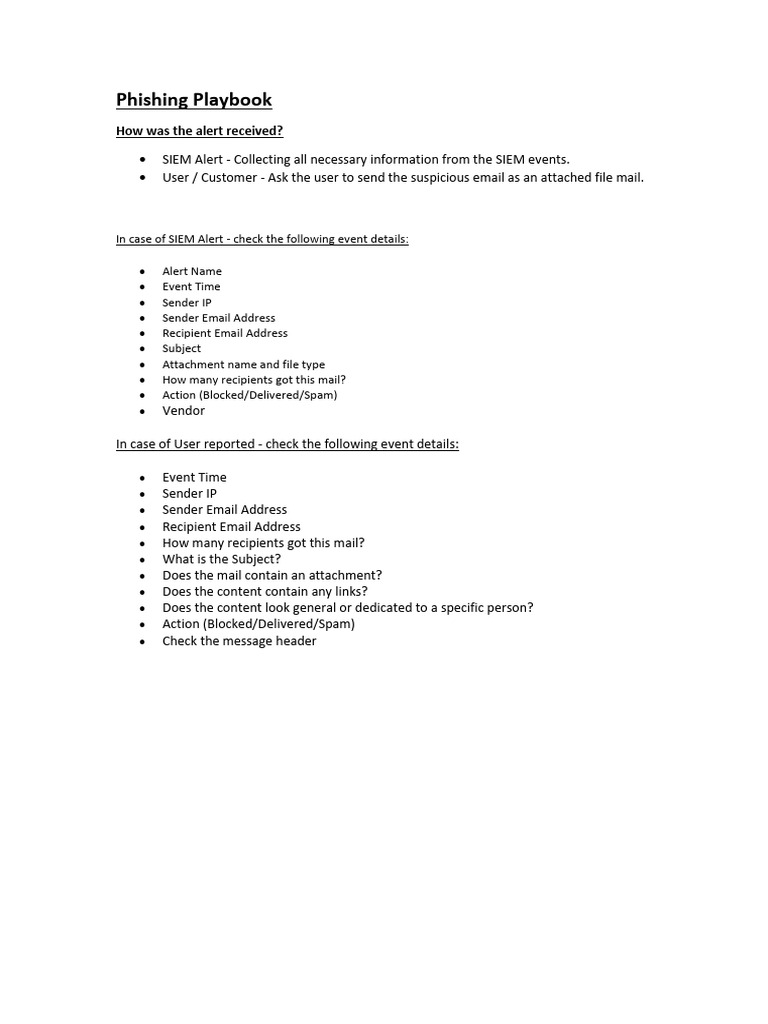 Phishing Playbook Pdf Email Spam Phishing