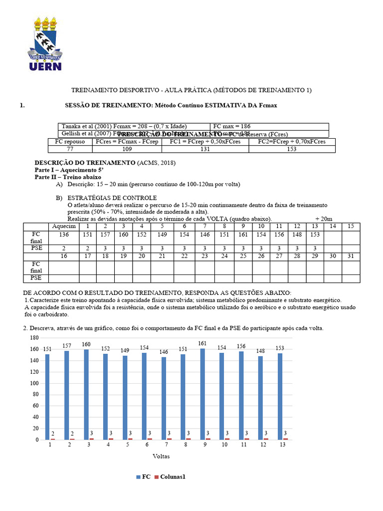 TREINAMENTO DESPORTIVO: Método Contínuo | PDF | Física | Ciências Físicas