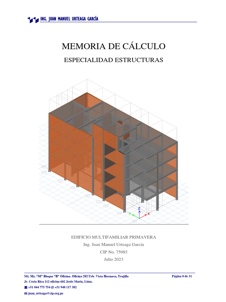 Memoria Edificio Multifamiliar | PDF | Viga (Estructura) | Ingeniería mecánica
