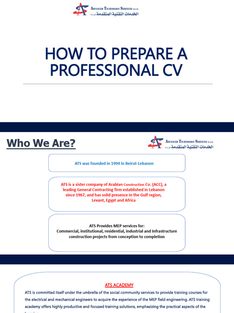 How To Prepare A Professional CV - ATS | PDF | Résumé