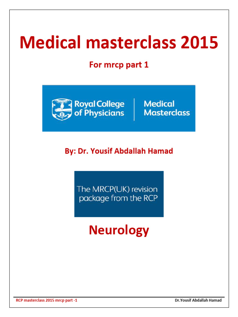 Masterclass 2015 MRCP Part 1.neurology | PDF | Qualifications ...