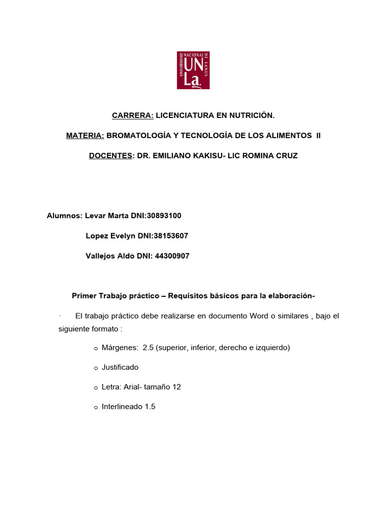 TP Bromatología 2 | PDF | Carne | Vacas