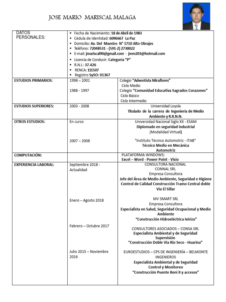 CV Jose Mariscal 3.07.2021 | PDF