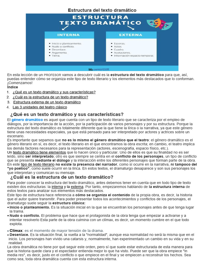 Estructura del texto dramático | PDF | Romeo y Julieta | Teatro