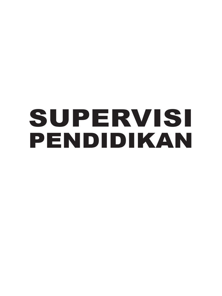 Buku Suradi Supervisi Pend | PDF